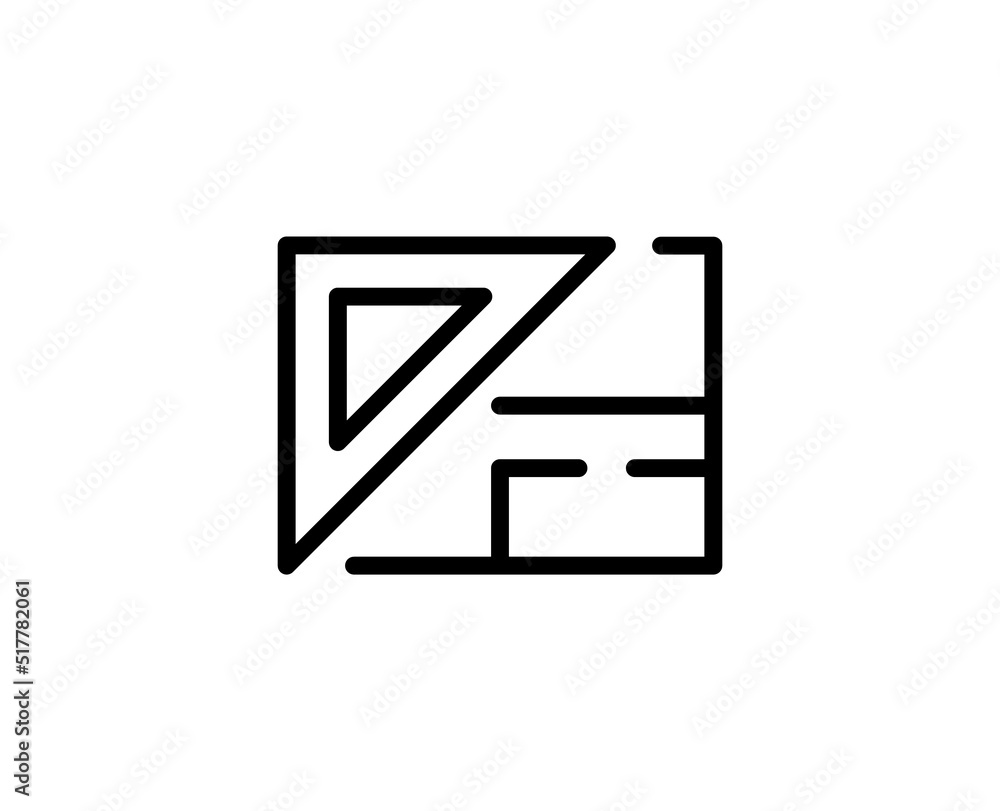 Line floor plan icon isolated on white background. Outline symbol for ...