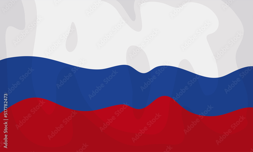 Patriotic background design with waving Russian Flag in cartoon style, Vector illustration Stock ...