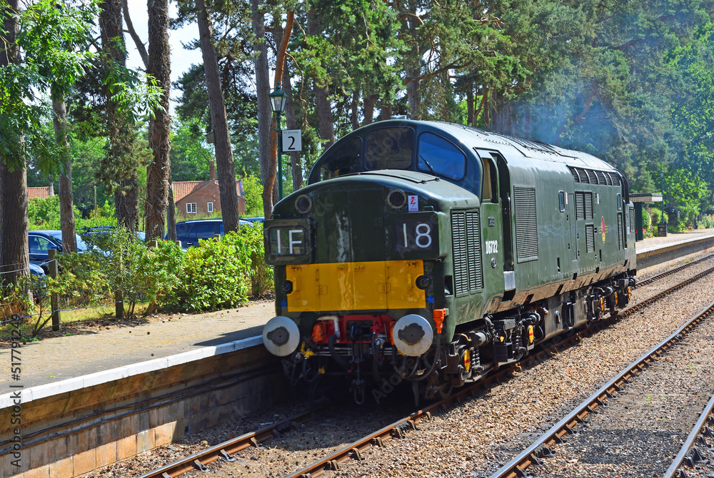 Vintage BR Class 37 English Electric Type 3 diesel engine at holt ...