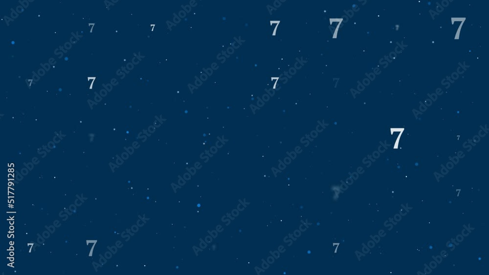 Template animation of evenly spaced number seven symbols of different ...