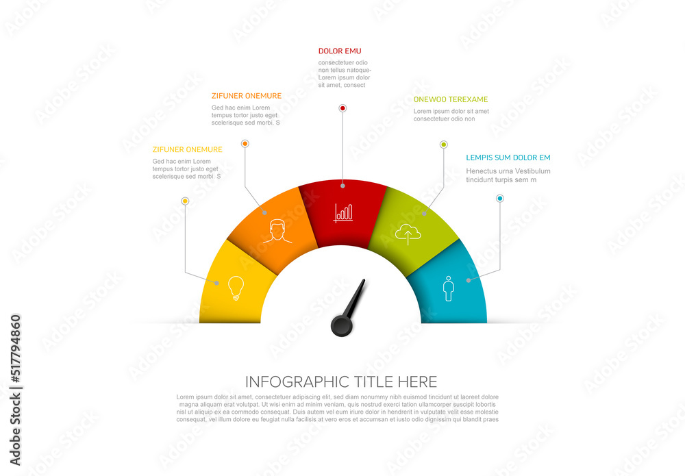 Multipurpose Infographic Five Elements Template Stock Template | Adobe ...