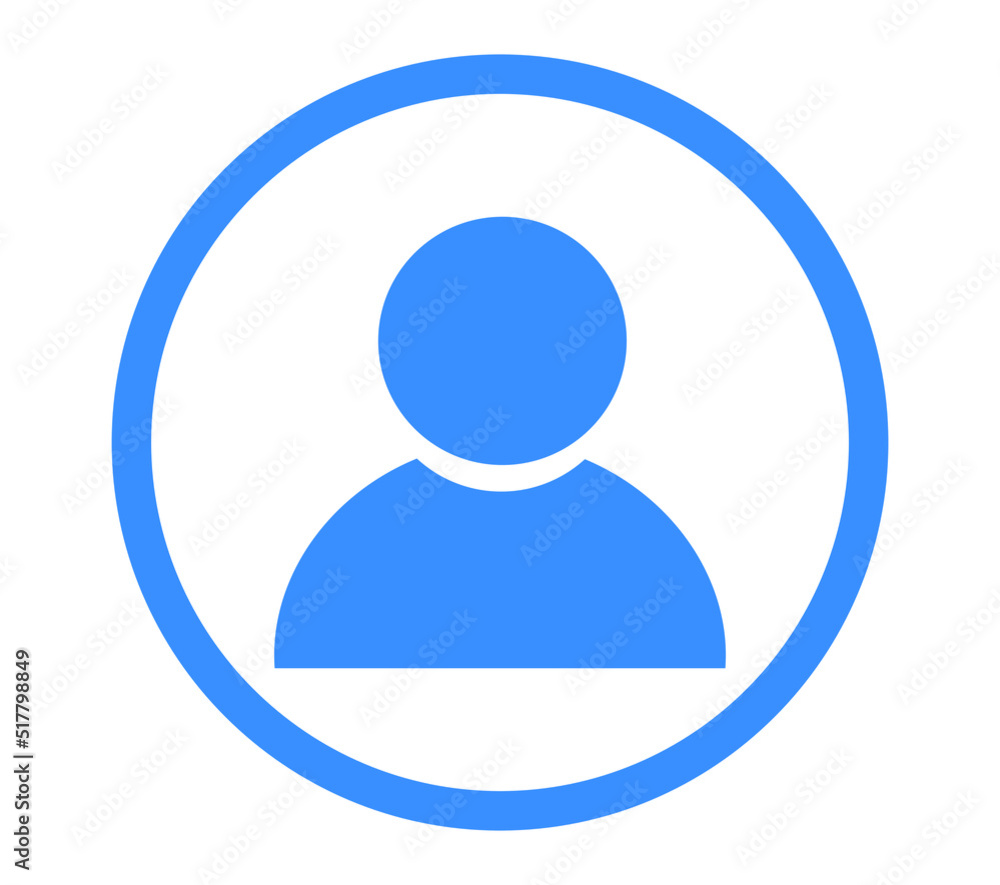 Isolated blue user icon vector. Concept of identification and social ...