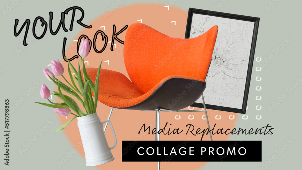 Stylish Collage Poster with Media Replacements Stock Template | Adobe Stock