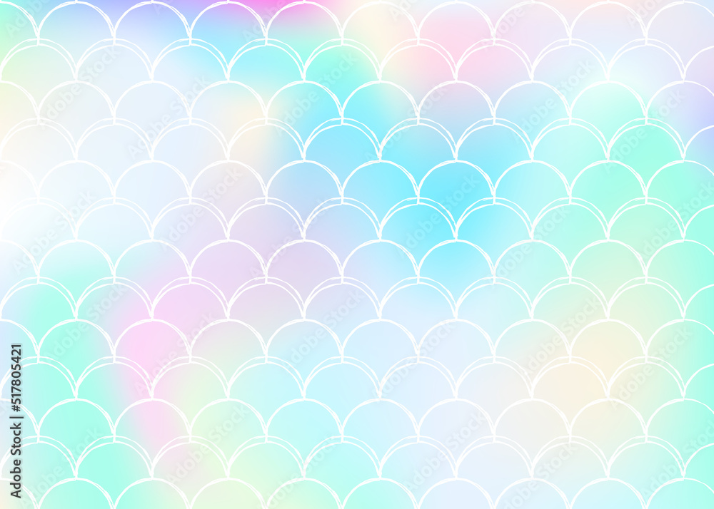 Gradient mermaid background with holographic scales. Stock Vector ...