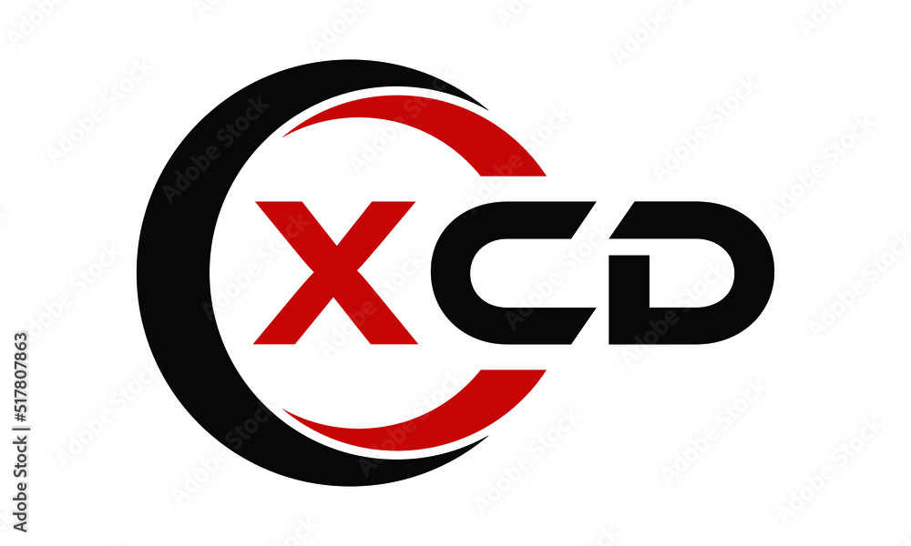 XCD swoosh three letter logo design vector template | monogram logo ...
