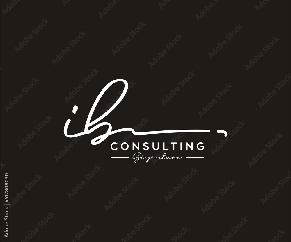 Initial IB signature logo collection template vector. Hand drawn ...