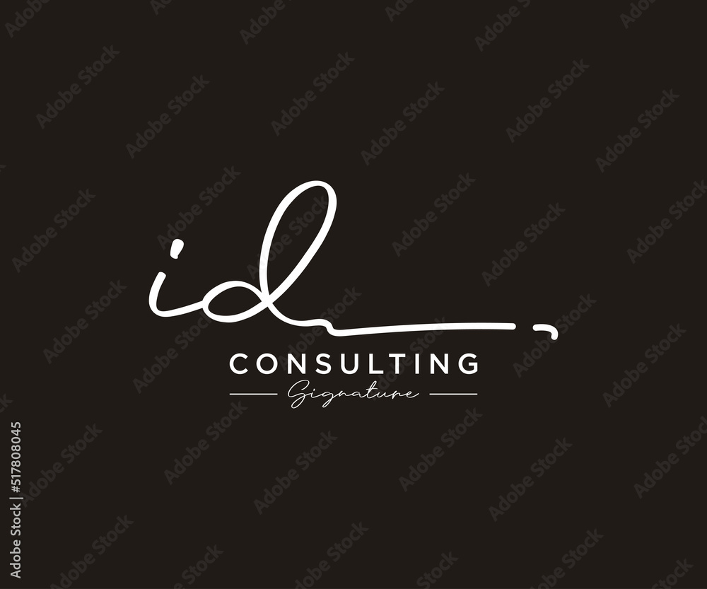 Initial ID signature logo collection template vector. Hand drawn ...