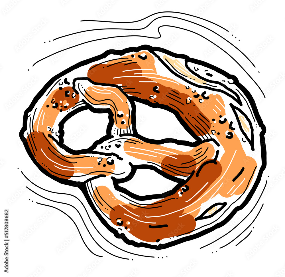 Tasty brezel for Oktoberfest celebration. Baked snack, bread for cafe ...