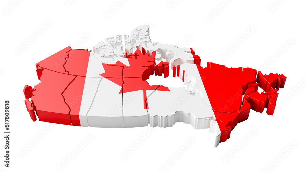 Canada map in 3d render Stock Illustration | Adobe Stock