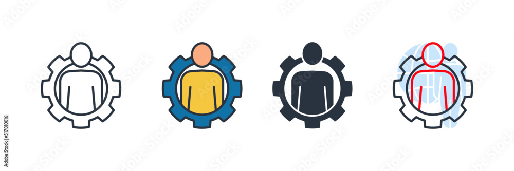 Employee icon logo vector illustration. Management people symbol ...