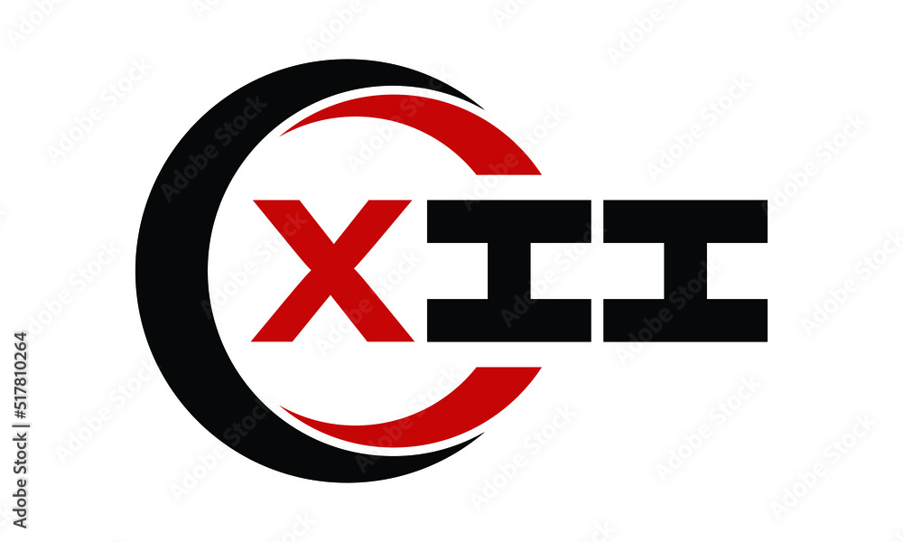 XII swoosh three letter logo design vector template | monogram logo ...