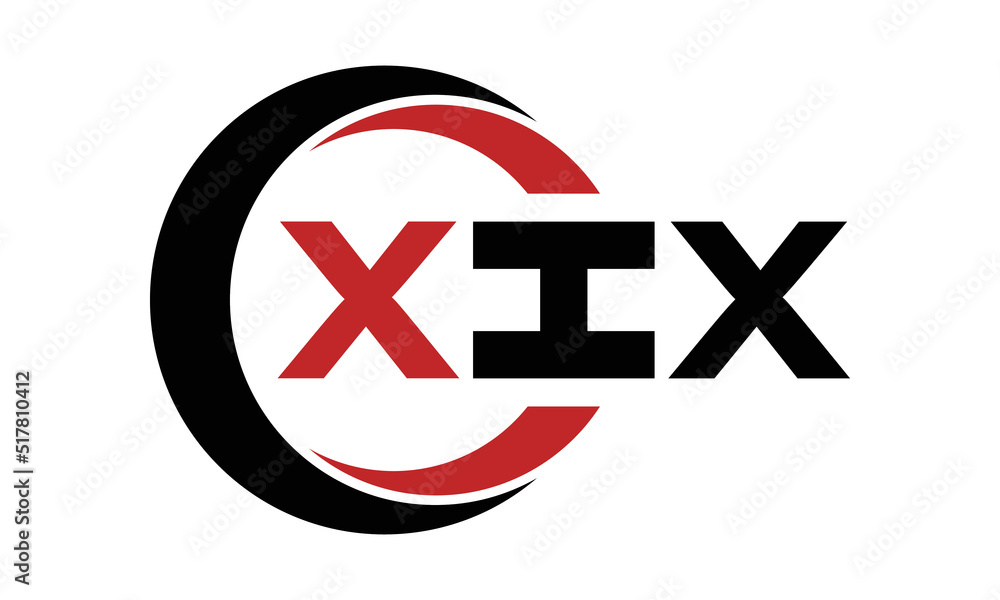 XIX swoosh three letter logo design vector template | monogram logo ...