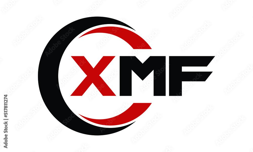 XMF swoosh three letter logo design vector template | monogram logo ...
