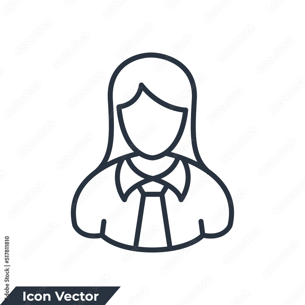 businesswoman icon logo vector illustration. avatar female symbol ...