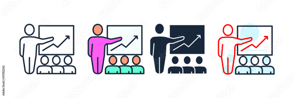 presentation icon logo vector illustration. training symbol template ...
