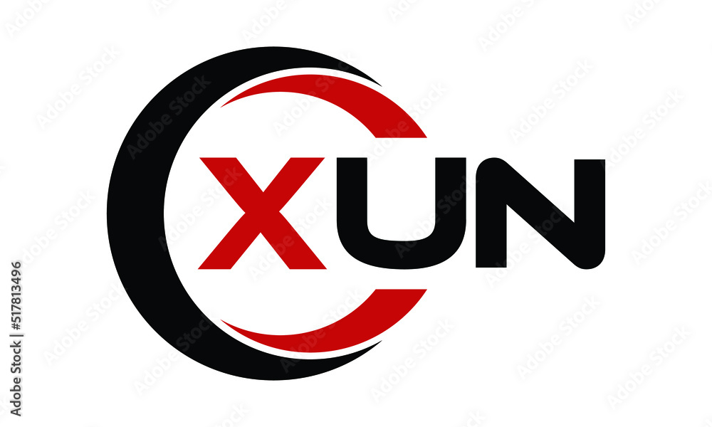 XUN swoosh three letter logo design vector template | monogram logo ...