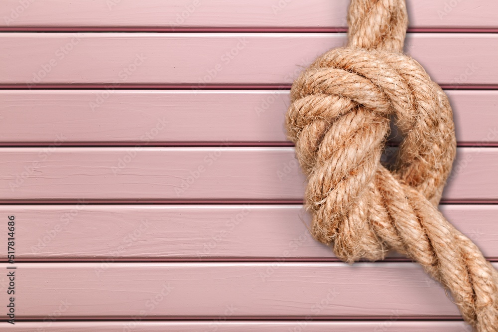 The form of a rope knot. Knot tightening. The concept of strong love ...