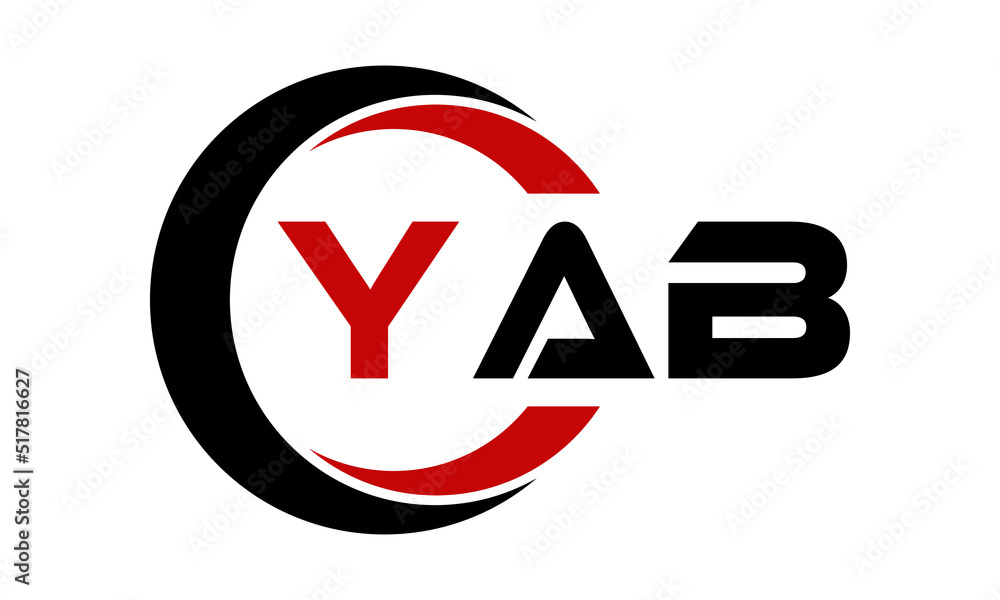 YAB swoosh three letter logo design vector template | monogram logo ...