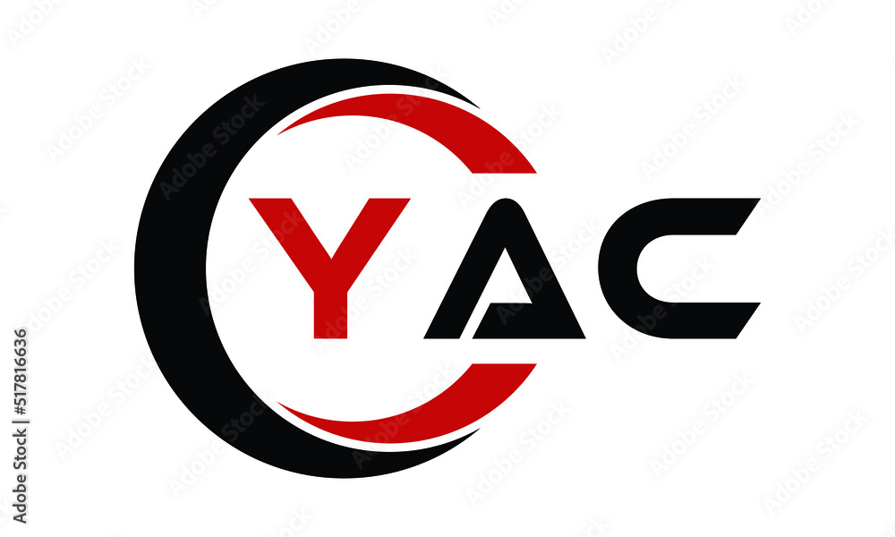 YAC swoosh three letter logo design vector template | monogram logo ...