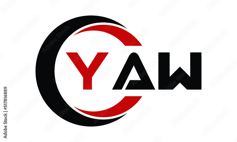 YAW swoosh three letter logo design vector template | monogram logo ...