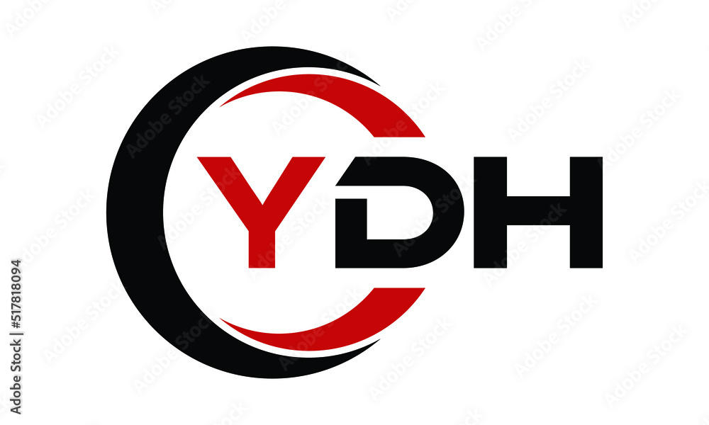 YDH swoosh three letter logo design vector template | monogram logo ...