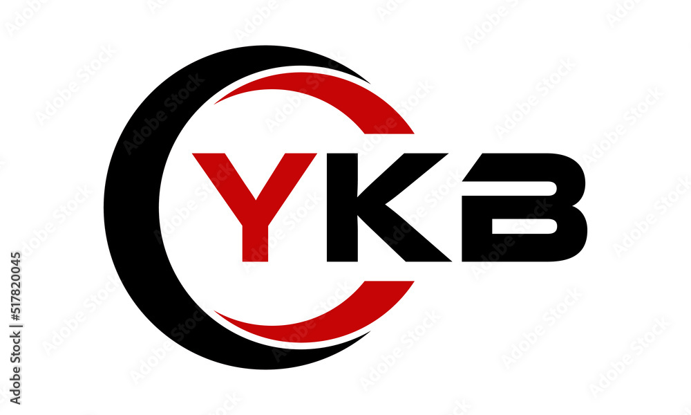 YKB swoosh three letter logo design vector template | monogram logo ...