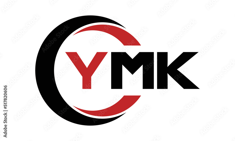 YMK swoosh three letter logo design vector template | monogram logo ...