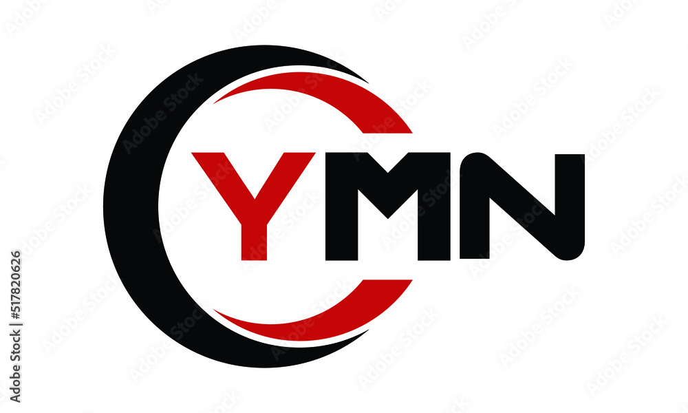 YMN swoosh three letter logo design vector template | monogram logo ...