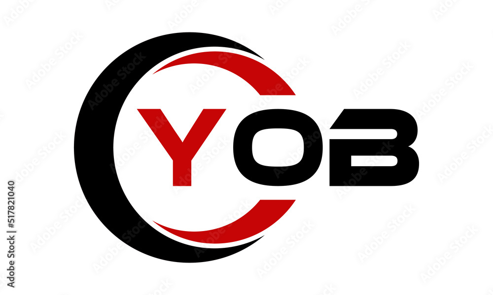 YOB swoosh three letter logo design vector template | monogram logo ...