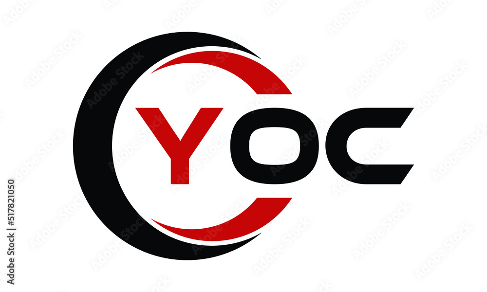 YOC swoosh three letter logo design vector template | monogram logo ...