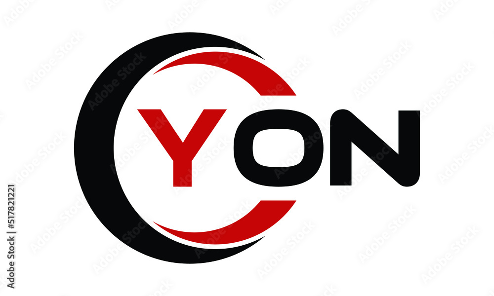 YON swoosh three letter logo design vector template | monogram logo ...