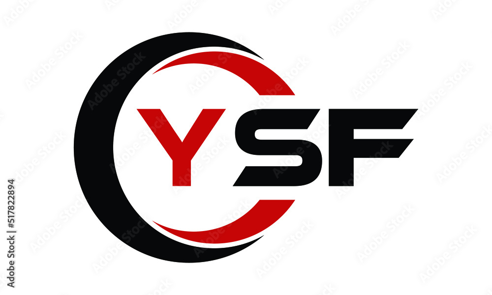 YSF swoosh three letter logo design vector template | monogram logo ...