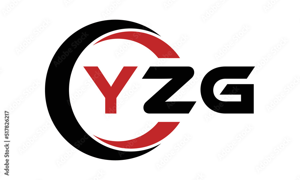 YZG swoosh three letter logo design vector template | monogram logo ...
