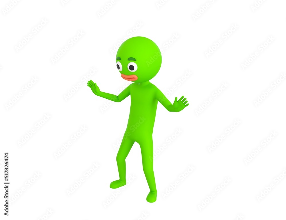 Green Man character surprise and shocked in 3d rendering. Stock ...