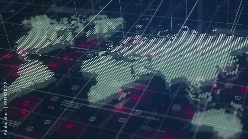 Vidéo Stock Animated world map for broadcasting. Broadcast background ...
