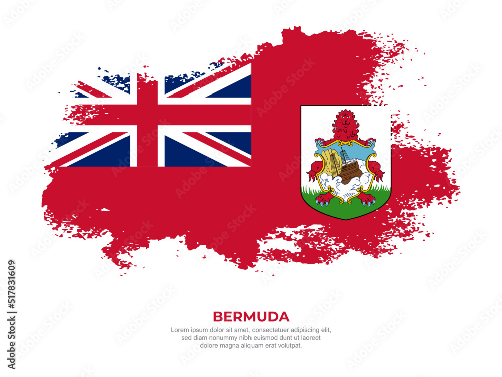 Vintage grunge style Bermuda flag with brush stroke effect vector ...