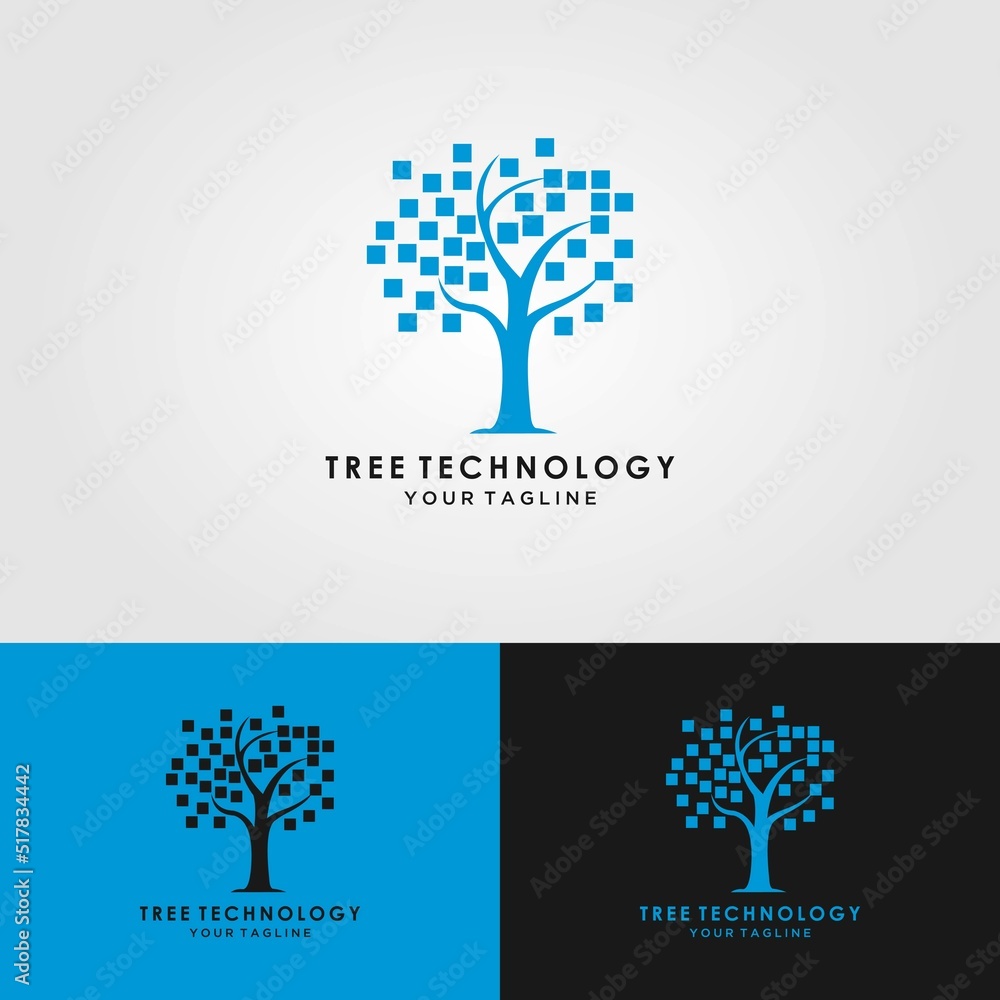 Digital Tree logo, Brain and tree design concept for education learning ...
