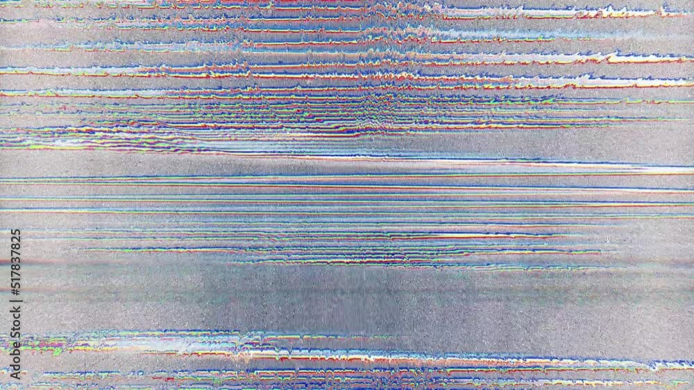 Retro glitch overlay. VHS noise texture. Old TV damage. Blue purple red ...