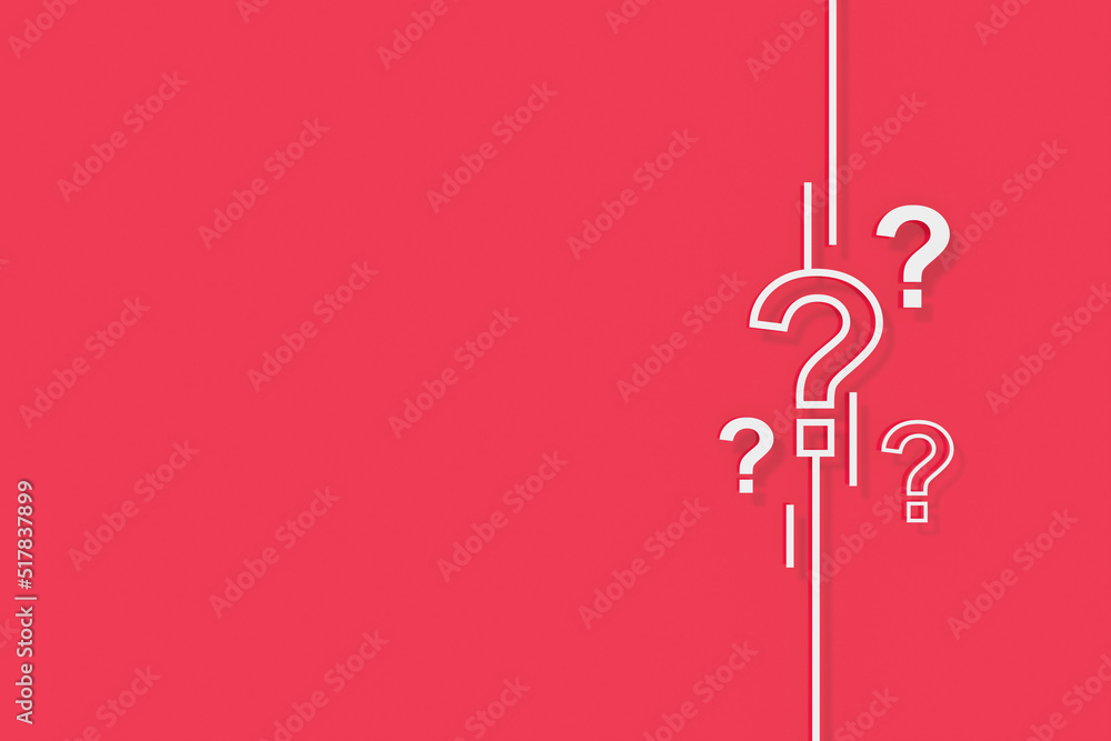 FAQ banner design. Question mark sign banner. 3D rendering. Stock ...