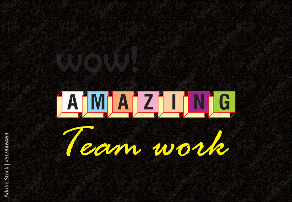 Amazing team work appreciation banner, certificate, card, nice ...