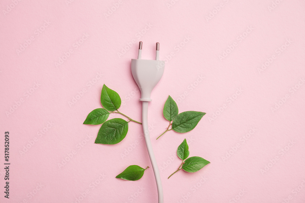Ecectric plug with eco green plant. Save energy concept. Eco home ...