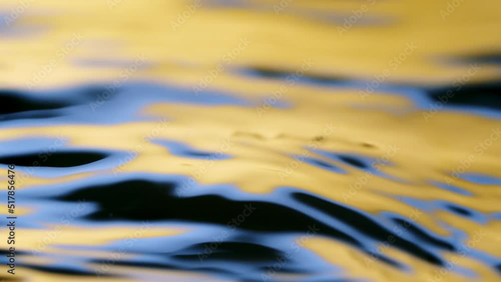Water surface yellow and blue texture with clean ripples and wave ...