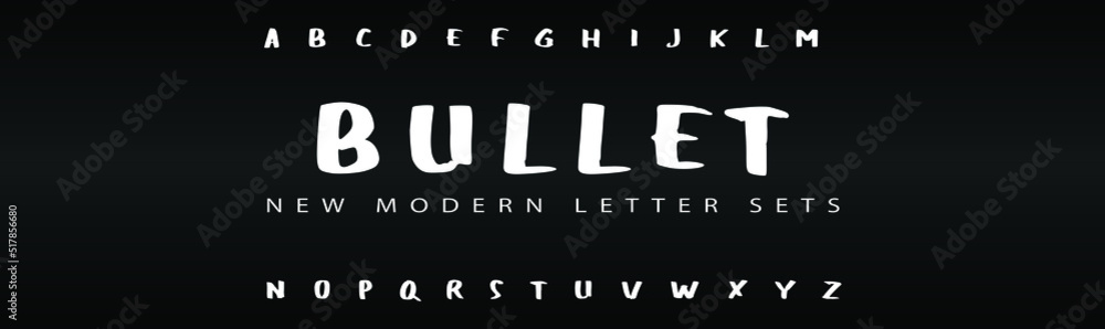 BULLET Elegant alphabet letters font and number. Classic Lettering ...