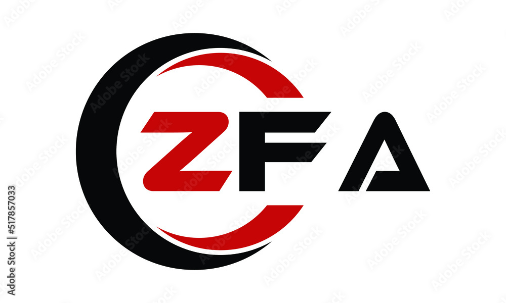 ZFA swoosh three letter logo design vector template | monogram logo ...