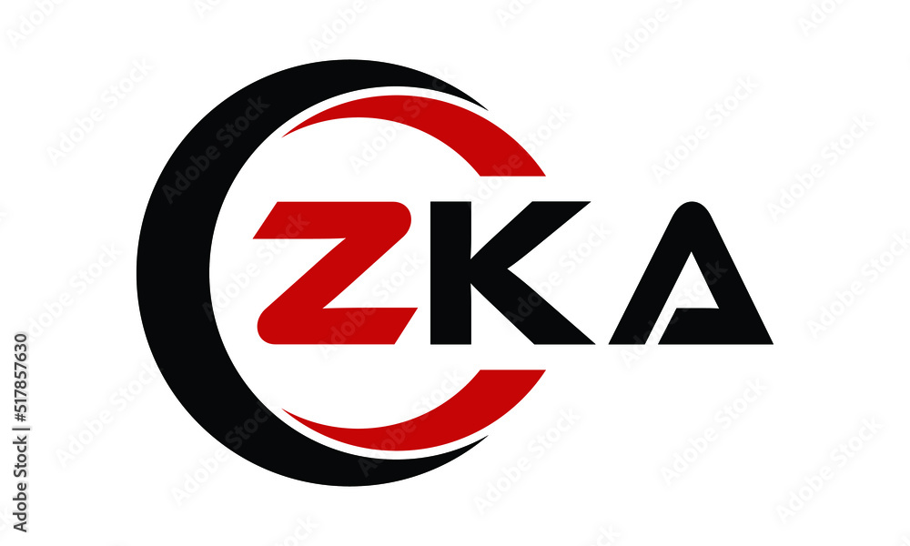 ZKA swoosh three letter logo design vector template | monogram logo ...