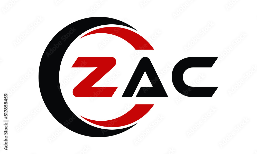 ZAC swoosh three letter logo design vector template | monogram logo ...