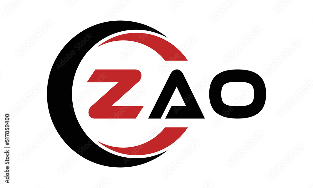 ZAO swoosh three letter logo design vector template | monogram logo ...
