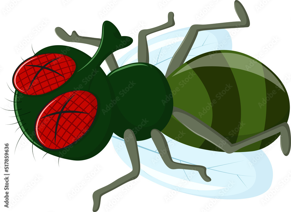 cartoon dead flies isolated on white background Stock Vector | Adobe Stock