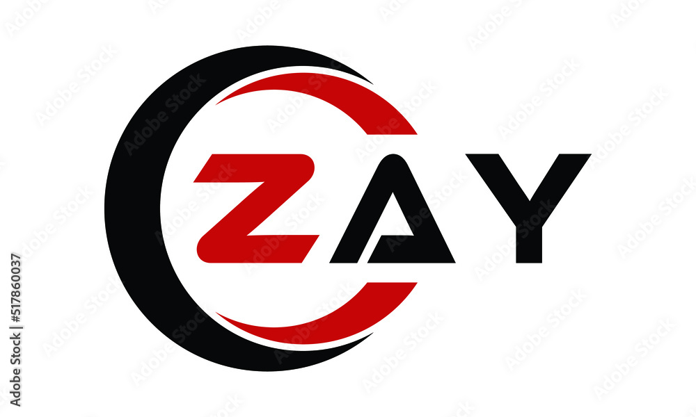 ZAY swoosh three letter logo design vector template | monogram logo ...