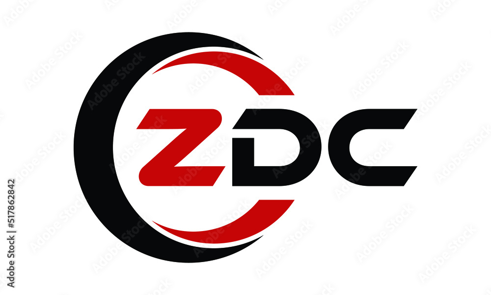 ZDC swoosh three letter logo design vector template | monogram logo ...